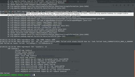 Hadoop Mapreduce Job With Identity Mapper Fails With Type Mismatch In Key From Map Stack