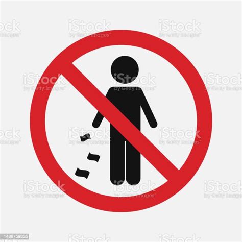 쓰레기를 금지하는 둥근 벡터 기호 흰색 배경에 분리된 벡터 그림입니다 에피소드 10 0명에 대한 스톡 벡터 아트 및 기타 이미지 0명 검은색 격리 Istock