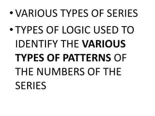 Number Series For Aptitude Preparation PPT
