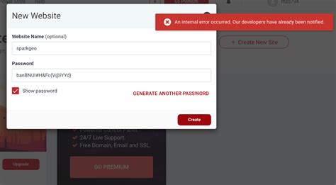 An Internal Error Occurred Our Developers Have Already Been Notified Website Building Website