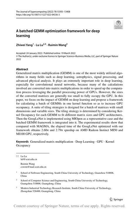A Batched Gemm Optimization Framework For Deep Learning