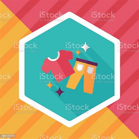 쇼핑 옷 플랫 아이콘 긴 그림자 Eps10 T 셔츠에 대한 스톡 벡터 아트 및 기타 이미지 T 셔츠 기업 재무와 산업 벡터 Istock