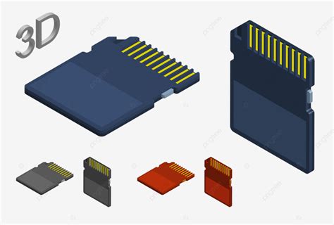 Isometric Memory Card For Storing Information 3d Camera Information
