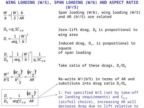 Ppt Wing Loading Ws Span Loading Wb And Aspect Ratio B 2 S Dokumentips