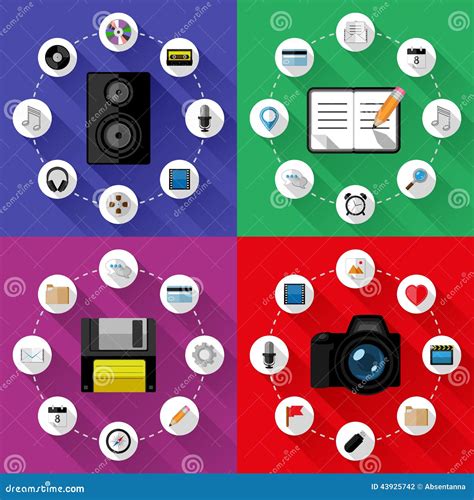 Set Of Web And Business Concepts Flat Design Stock Vector