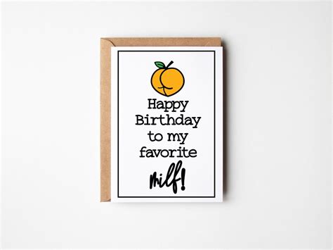 Milf Birthday Card Mom Birthday Card Funny Milf Cards Wife Birthday