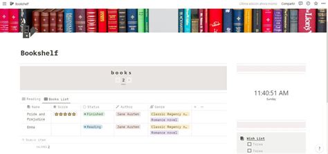 Notion Template Bookshelf Notion Template Bookshelf