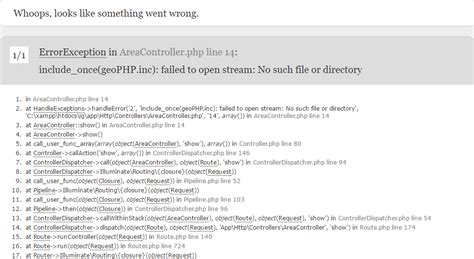Php Fixing An Errorexception Includeoncec In Laravel