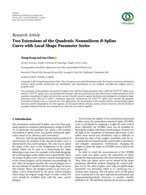 pdf two extensions of the quadratic nonuniform b spline curve with
