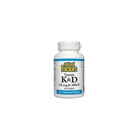 Natural Factor Vitamin K And D Витамин К2 Mk 7 и D3 60 капсули
