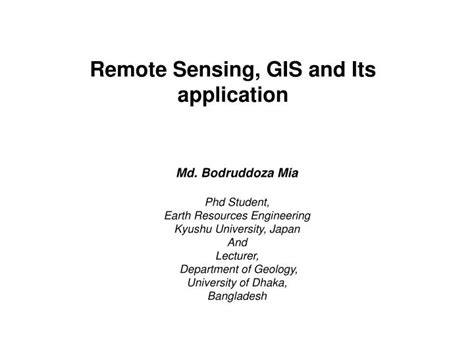 Ppt Remote Sensing Gis And Its Application Powerpoint Presentation