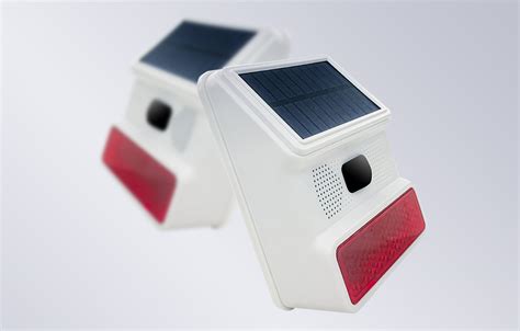 wireless outdoor solar powered strobe light siren pgst pe 52