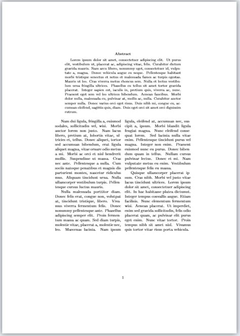 Overleaf How Can I Place A One Column Abstract In A Two Column