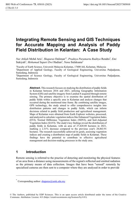 Pdf Integrating Remote Sensing And Gis Techniques For Accurate