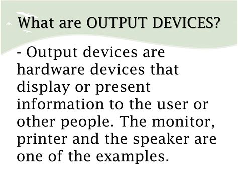 SOLUTION Lecture Output Devices Studypool