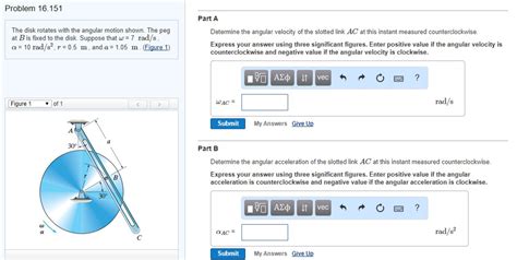solved problem 16 151 part a the disk rotates with the