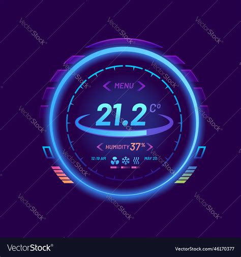 Thermostat Or Smart Thermometer Control Dial Vector Image