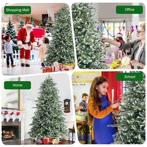 Costway 8 Ft Full Artificial Christmas Tree With 1658 Tips Green Pe