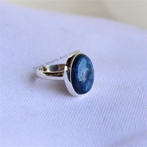 Natural Kyanite Ring Handmade Ring 925 Sterling Silver Ring Oval