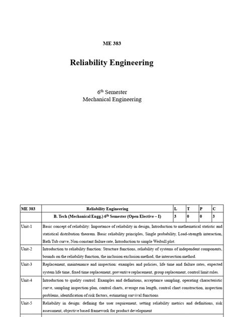 Introduction To Reliability Engineering Pdf Reliability Engineering