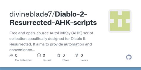 Github Divineblade7diablo 2 Resurrected Ahk Scripts Free And Open