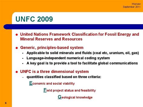 United Nations Framework Classification Unfc And Its Application