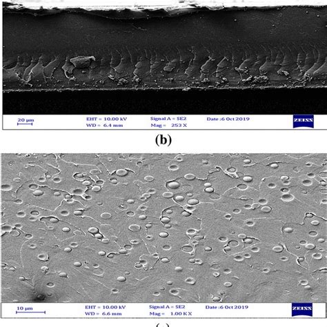 Cross Section Sem Images A Pure Psf B Psfpes 73 27 0 C