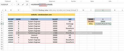 การใชฟงกชน VLOOKUP Excel ในการคนหาขอมล WINDOWSSIAM