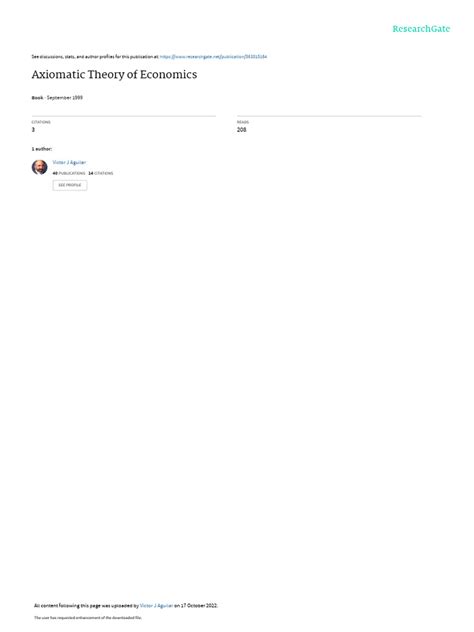 Axiomatic Theory Of Economics Pdf Sequence Mathematics