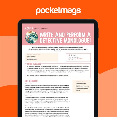Aquila Magazine Write And Perform A Detective Monologue Back Issue