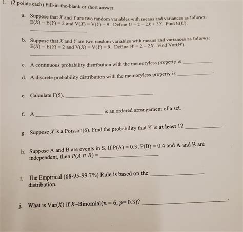 Solved A Suppose That X And Y Are Two Random Variables With
