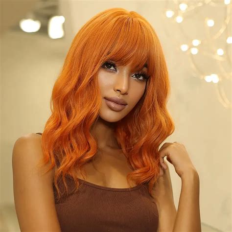 Short Bob Wavy Wig Bangs Women Bob Wavy Wig Bang Temu