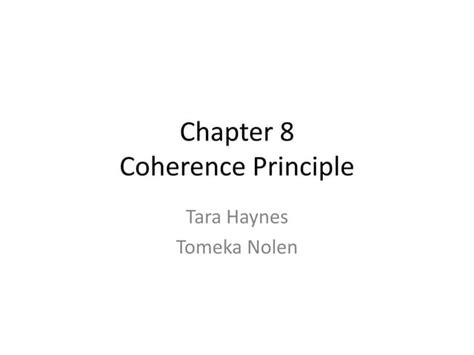 Coherence Principle Guide Ppt