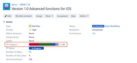 Testflo Subtask Color Status