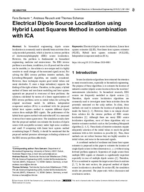Pdf Electrical Dipole Source Localization Using Hybrid Least Squares Method In Combination