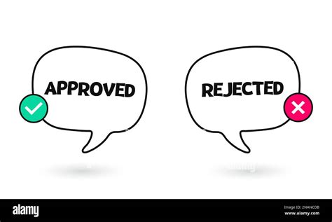 Approved And Rejected Bubble Icon Check Or Cross Mark Sign Vector