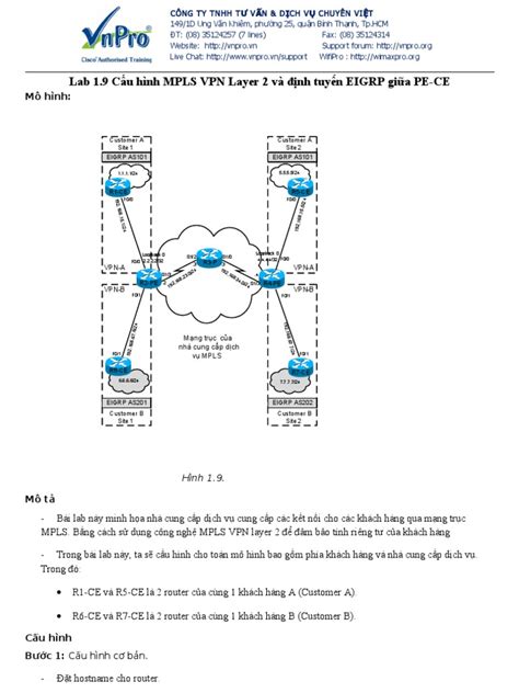 Lab 19 Cấu Hình Mpls Vpn Layer 2 Và định Tuyến Eigrp Giữa Pe Ce Pdf
