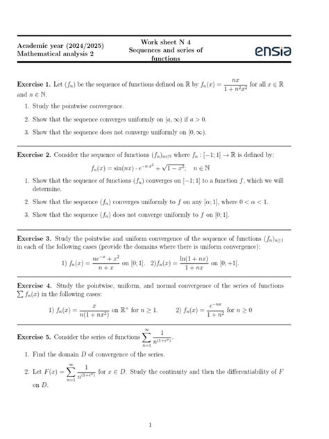 Sequences And Series Of Functions Pdf Sequence Limit Mathematics