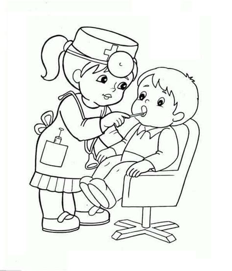 نقاشی دکتر کودکانه؛ زیباترین نقاشی‌ های پزشک برای رنگ آمیزی ستاره