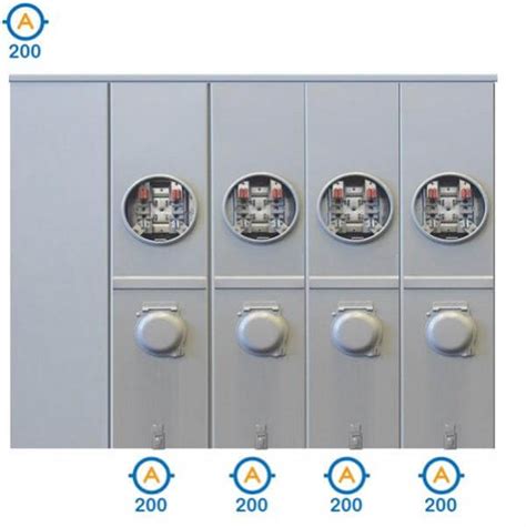 Hydel 4 Gang Meter Socket 200a Main With Breakers