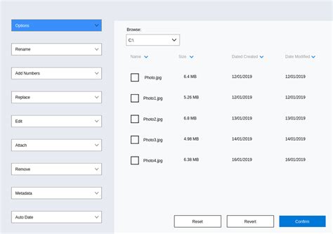File Management Fluent UI Fluent Design Wireframe Template