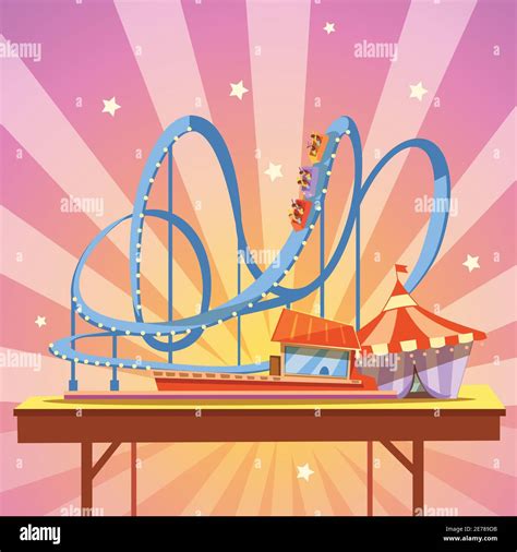 Roller Coaster Loop Cartoon
