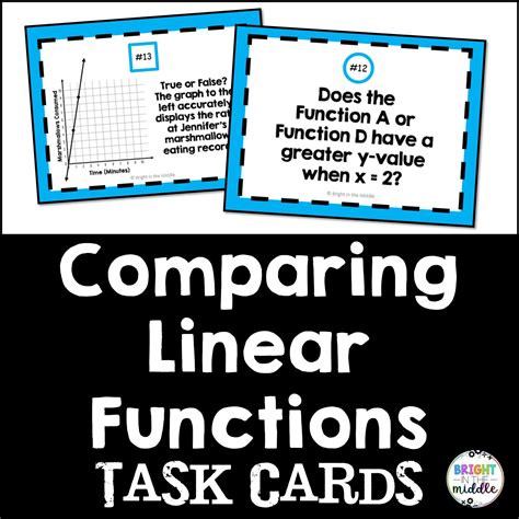 comparing linear functions task cards 8 f 2 bright in the middle