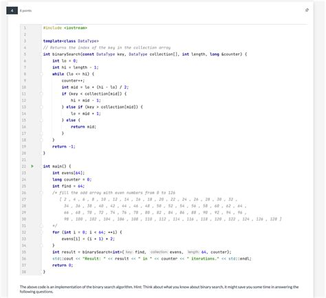 Solved Points The Above Code Is An Implementation Of Chegg