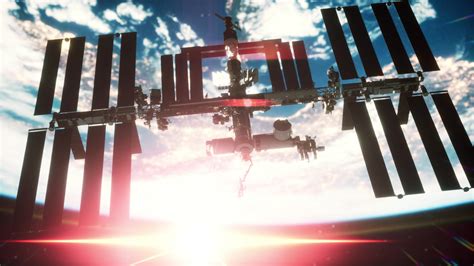 International Space Station Iss Floating In Orbit Above Planet Earth 6195732 Stock Video At Vecteezy