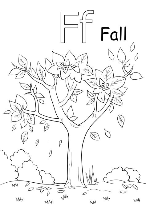 F Is For Fall Coloring Page