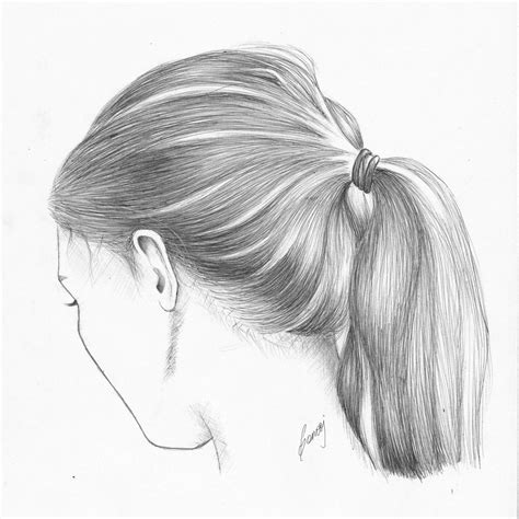 Ponytail Hairstyle Drawing With Ball Pen How To Draw Hair Ponytail Drawing Drawings