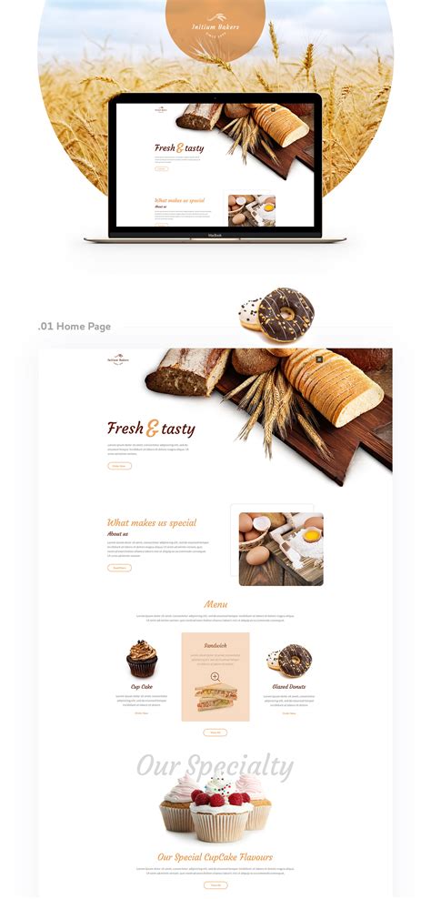initium bakery ui ux design on behance