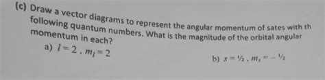 Solved C Draw A Vector Diagrams To Represent The Angular Chegg