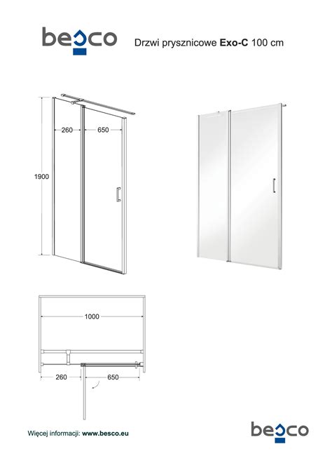 Besco Exo C Black Drzwi Wnękowe 100x190 Cm Czarny Mat Ecb 100 190c